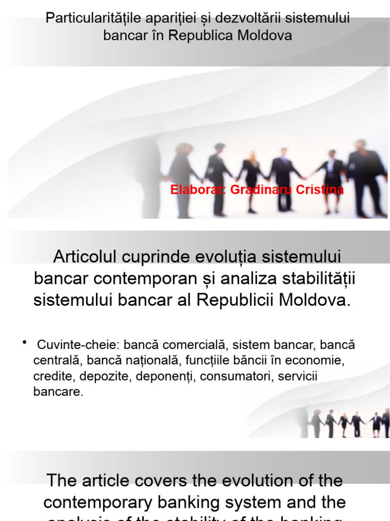 Sistemul Bancar În Republica Moldova. Gradinaru Crisina. 1 | PDF