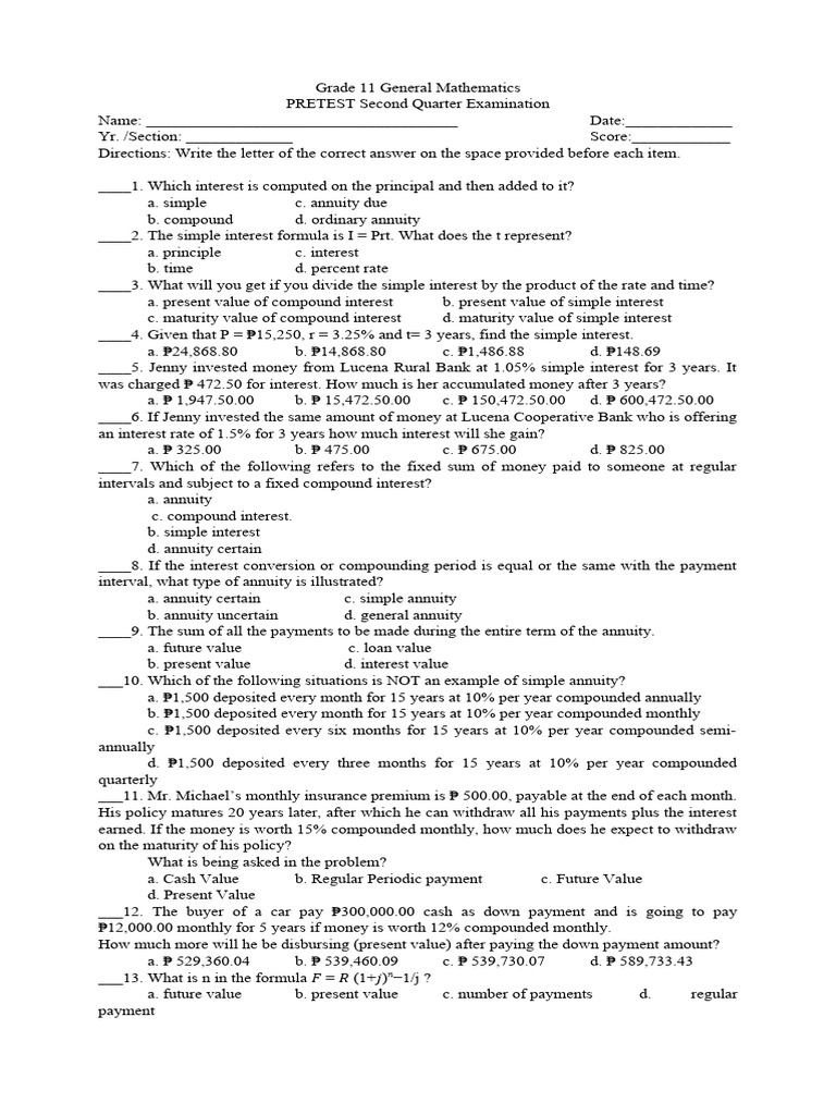 Grade 11 General Mathematics | PDF Grade 11 General Mathematics | PDF