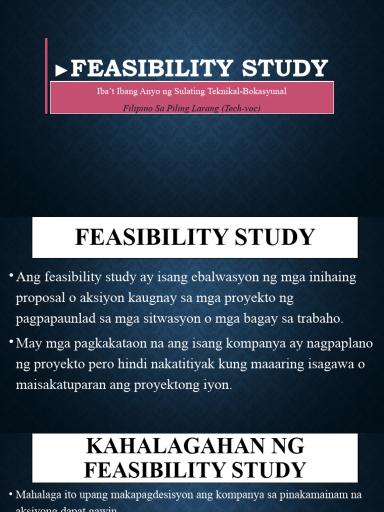 Aralin 8- Feasibility Study_115636 | PDF
