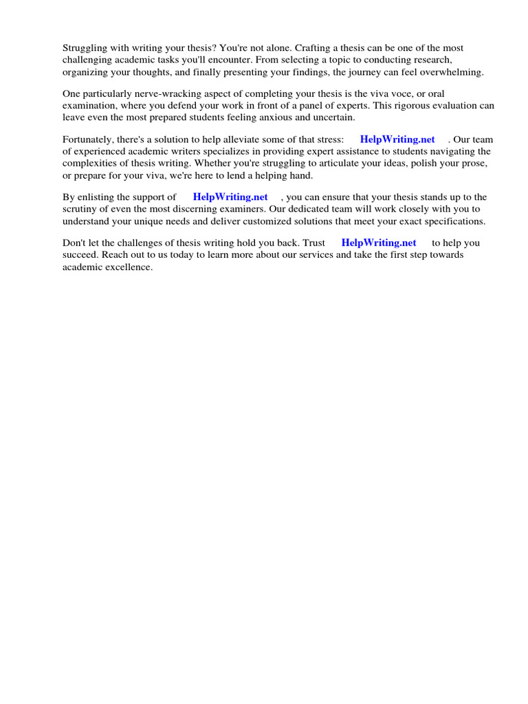 Thesis Writing & Viva Support | PDF