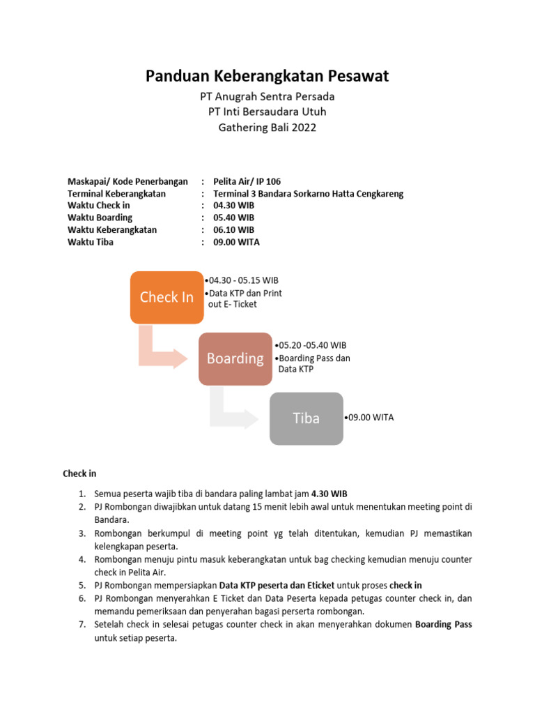 Panduan Keberangkatan Pesawat | PDF