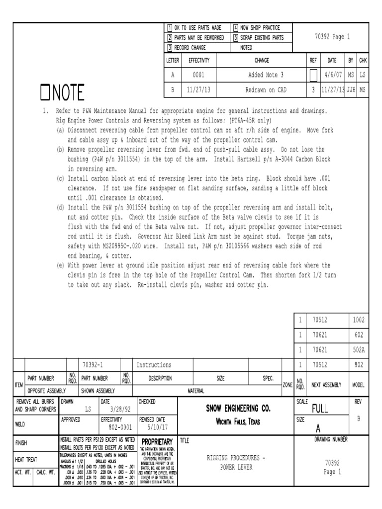 Power Lever Rigging Procedure | PDF | Propeller | Screw