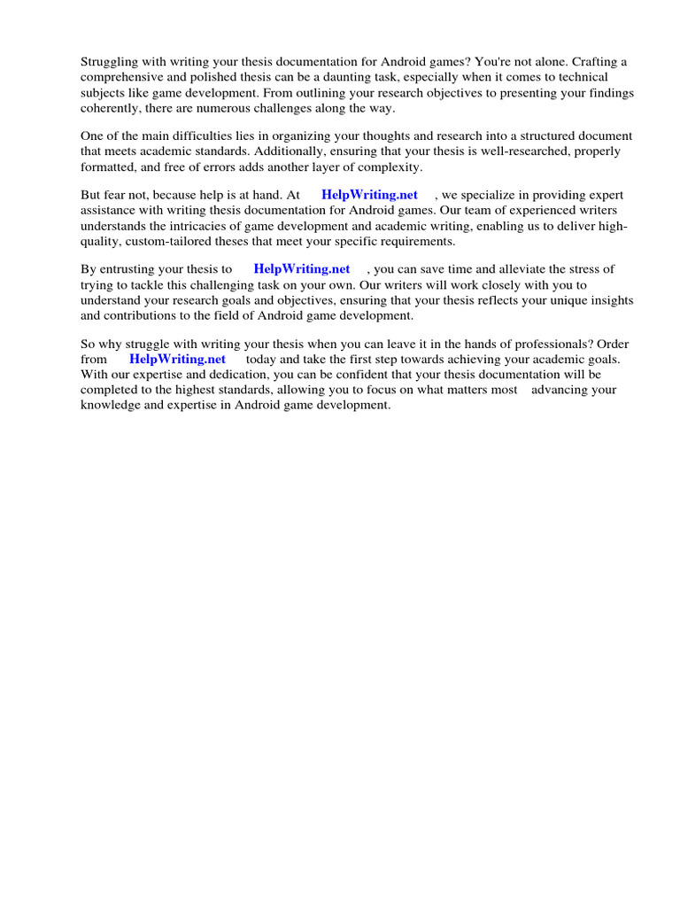 Thesis Documentation For Android Games | PDF Thesis Documentation For Android Games | PDF
