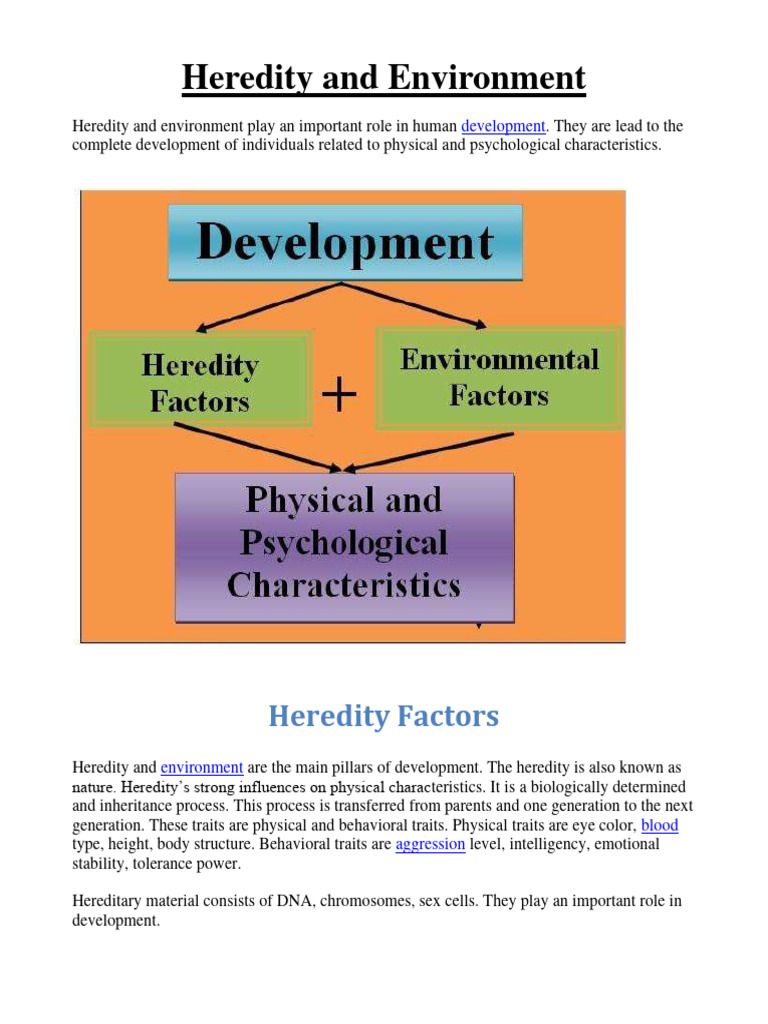 Heredity & Environment in Development | PDF | Science & Mathematics