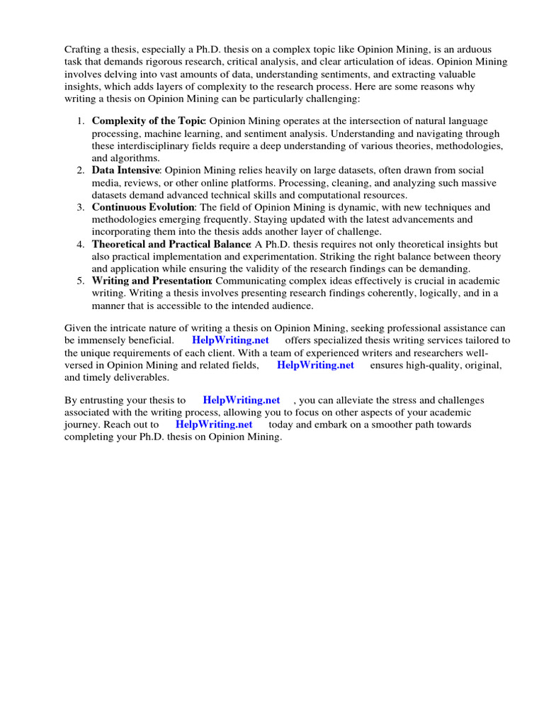 PHD Thesis On Opinion Mining | PDF