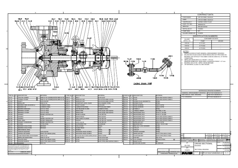 Cross-Section Drawings and Full Part Lists - A - ERD Booster Pump | PDF | Pipe (Fluid Conveyance ...