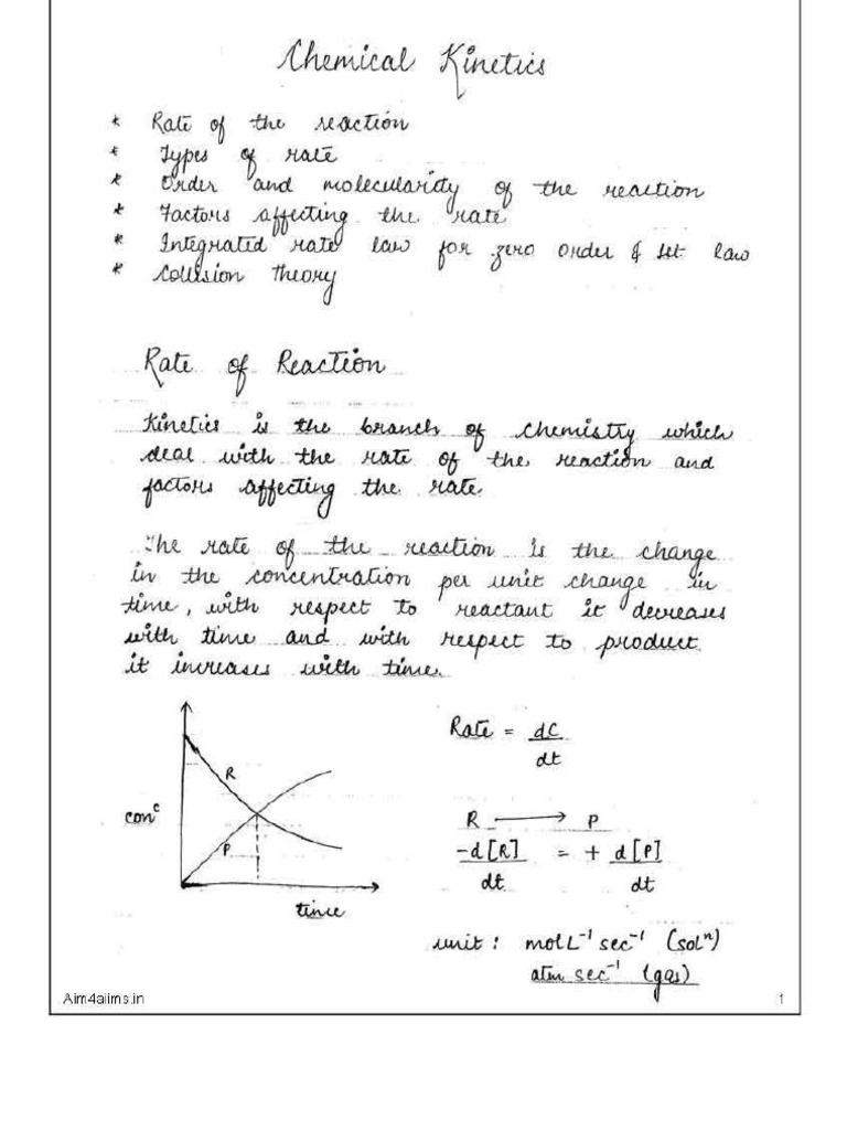 Chemical Kinetics Pdf