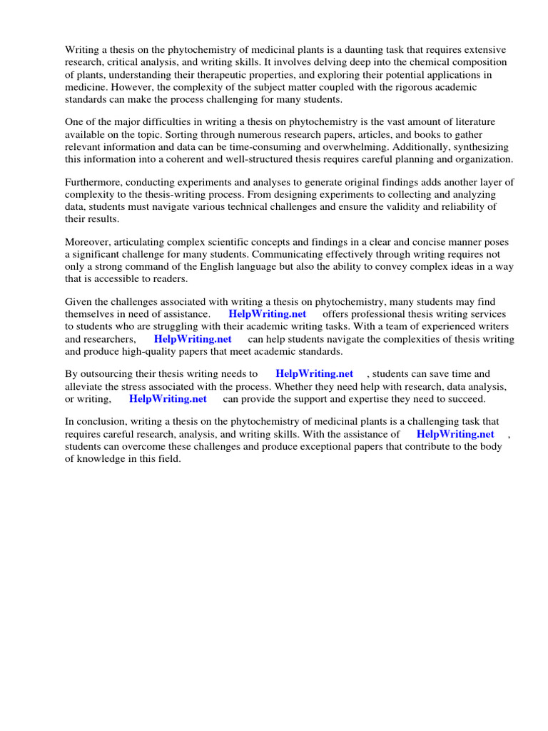 Thesis On Phytochemistry of Medicinal Plants | PDF | Diabetes ...