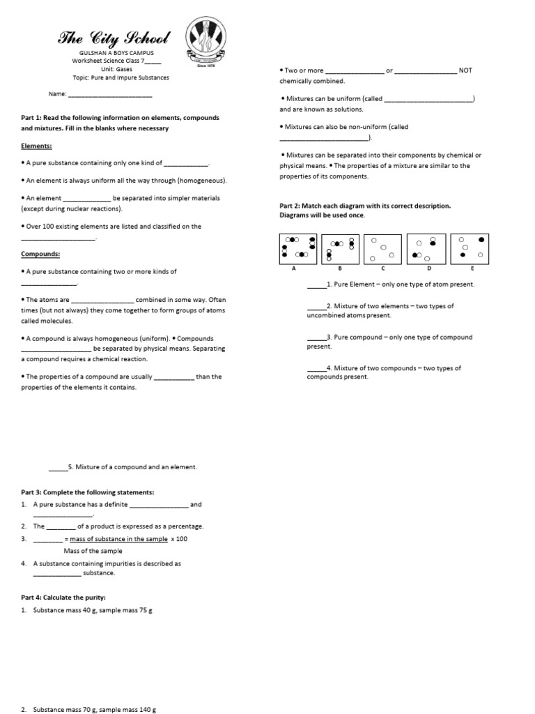 Unit 1 Pure and Impure Substance | PDF | Mixture | Chemical Substances