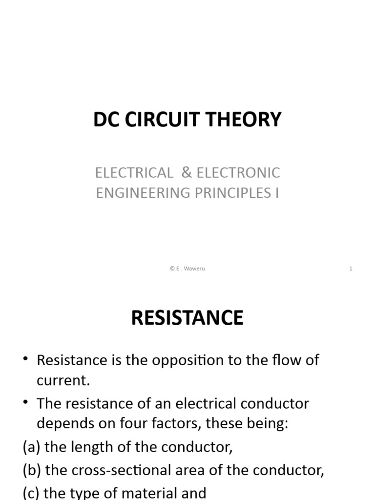DC Circuit Theory | PDF