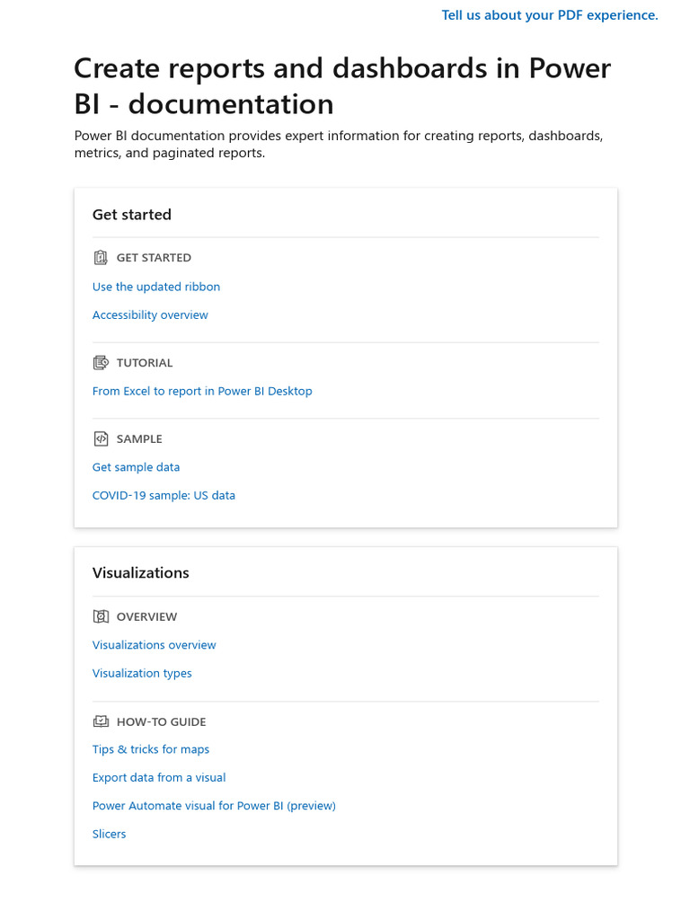 Power Bi Create Reports | PDF