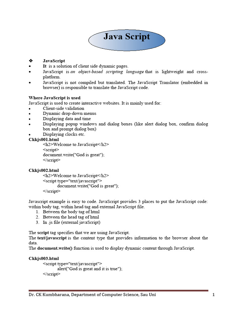 (2.1) Javascripts | PDF
