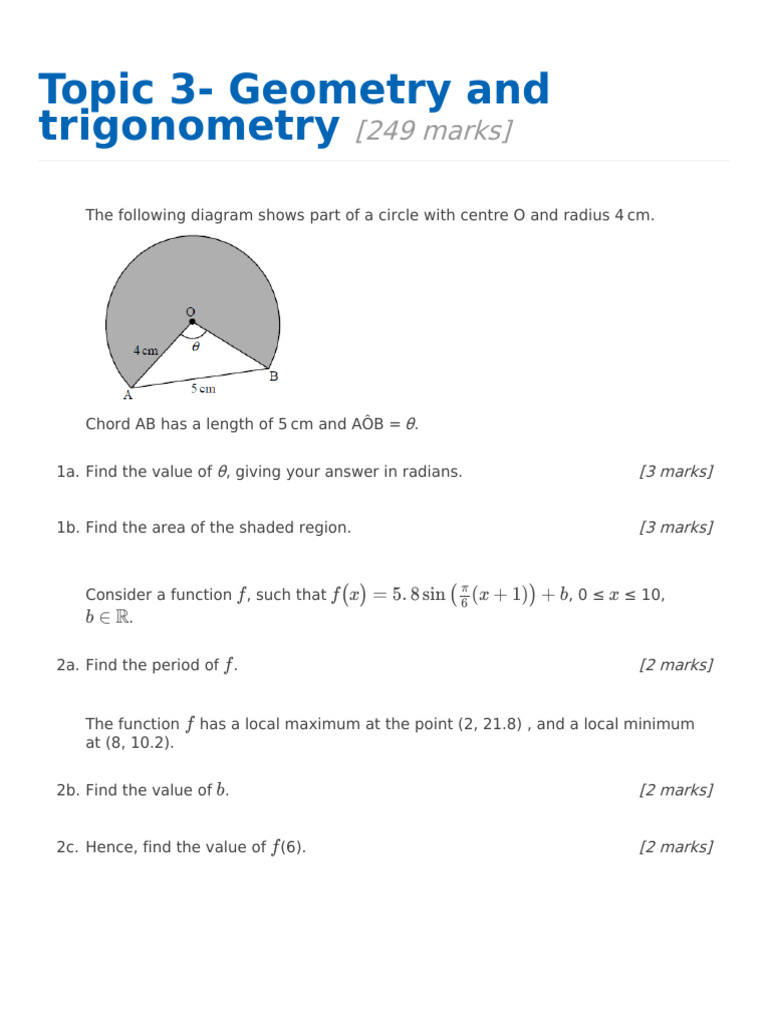 Topic 3 - Geometry and Trigonometry | PDF