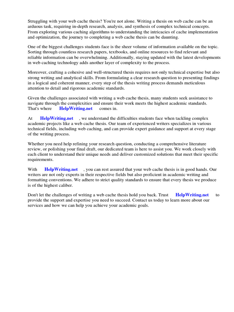 Web Cache Thesis | PDF
