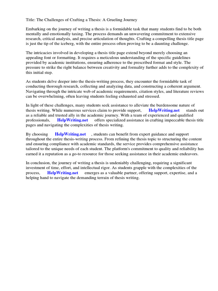 Sample Thesis Title Pages | PDF | Career & Growth