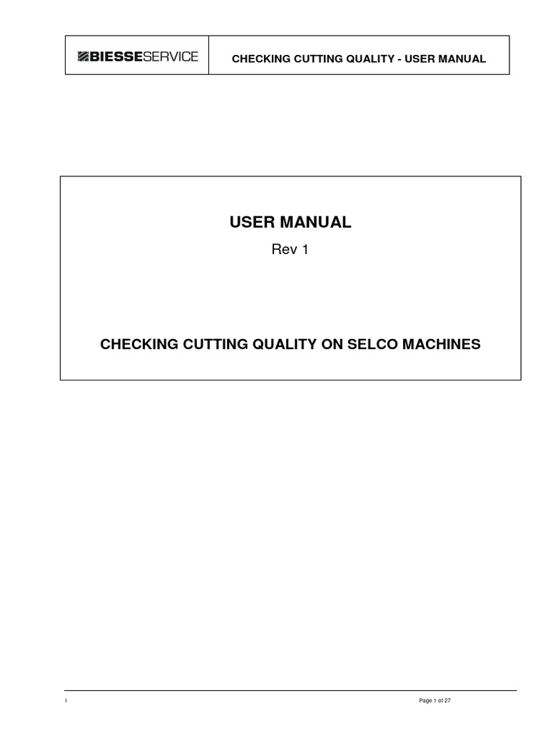 Biesse Cutting - Quality - Set - Up - Eng | PDF