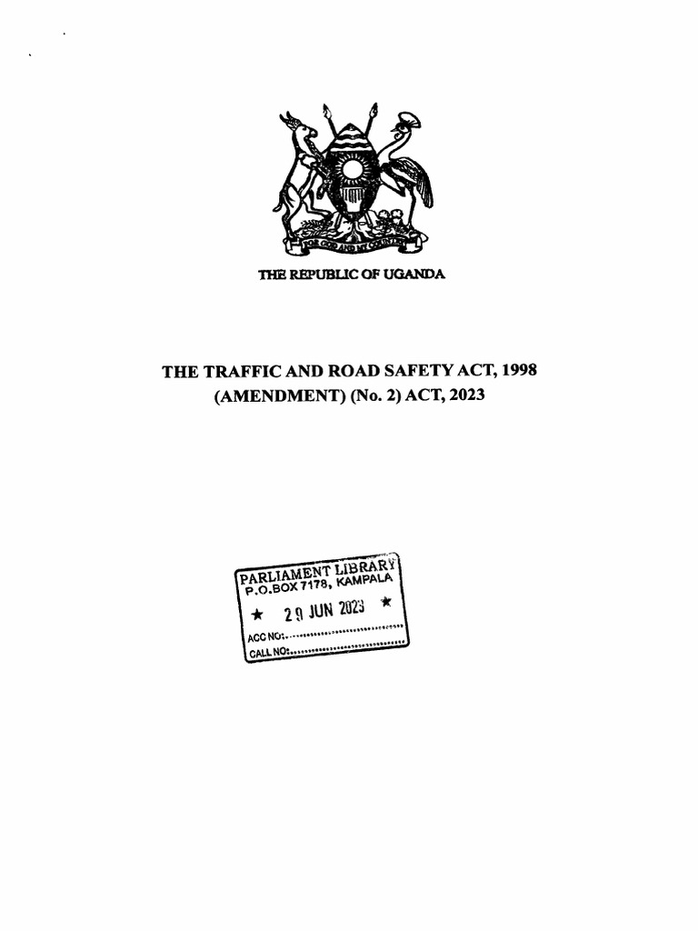 Traffic and Road Safety Act, 1998 (Amendment) (No.2) Act, 2023. | PDF ...