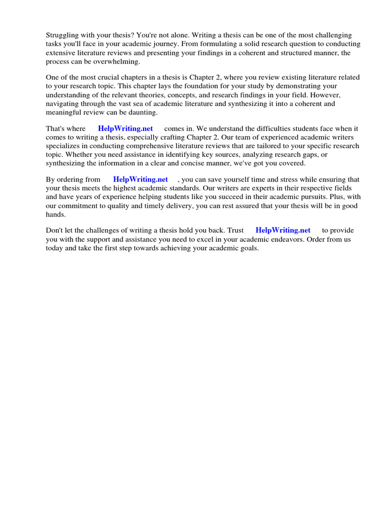 Thesis Sample Format Chapter 2 | PDF | Thesis