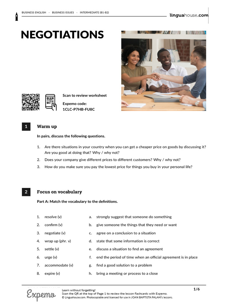 Negotiations British English Teacher | PDF