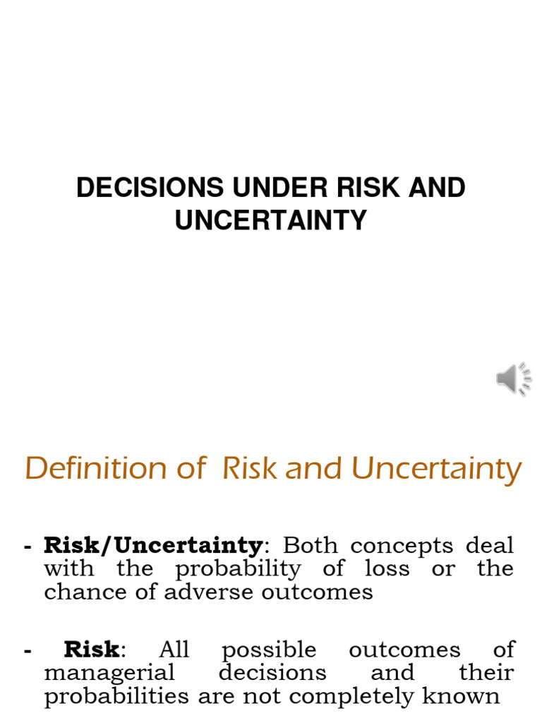 Ppt Chapter 6b Decision Making Under Risk Buncertainty | PDF ...