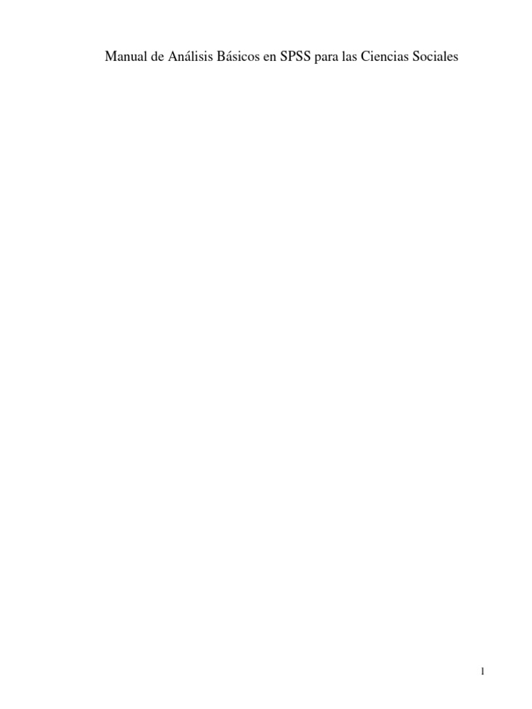 Manual SPSS | PDF