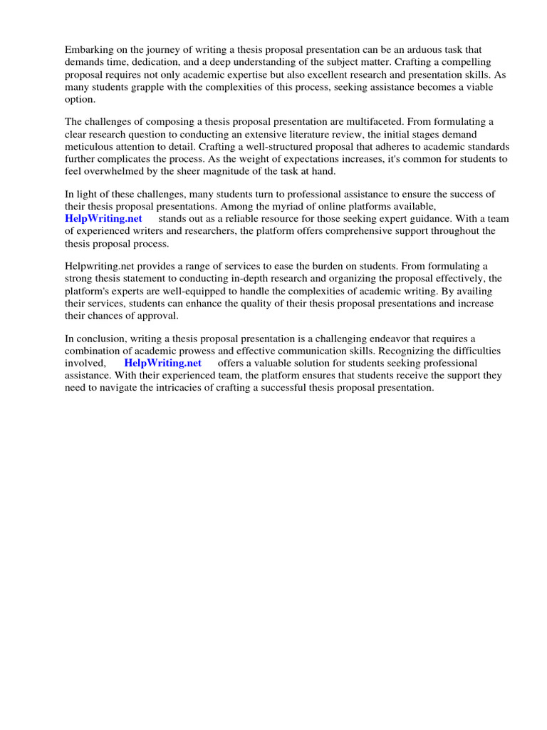 How To Do A Thesis Proposal Presentation | PDF