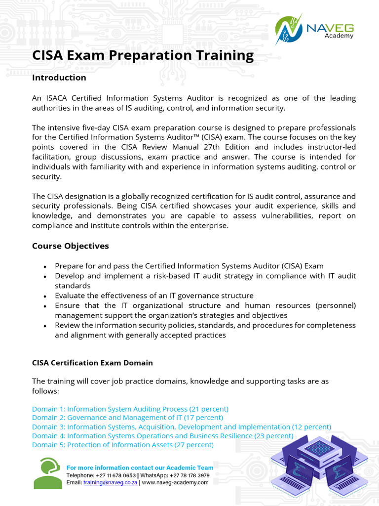 CISA Exam Preparation Training Brochure NavegAcad | PDF