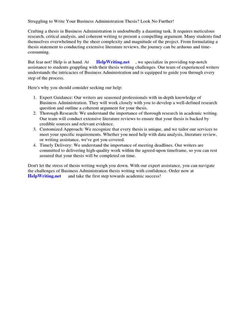 Example Thesis Title For Business Administration | PDF | Thesis | Doctorate