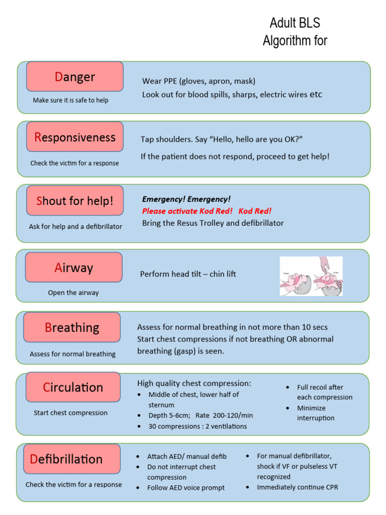 BLS CPR Steps and AED Instructions | PDF