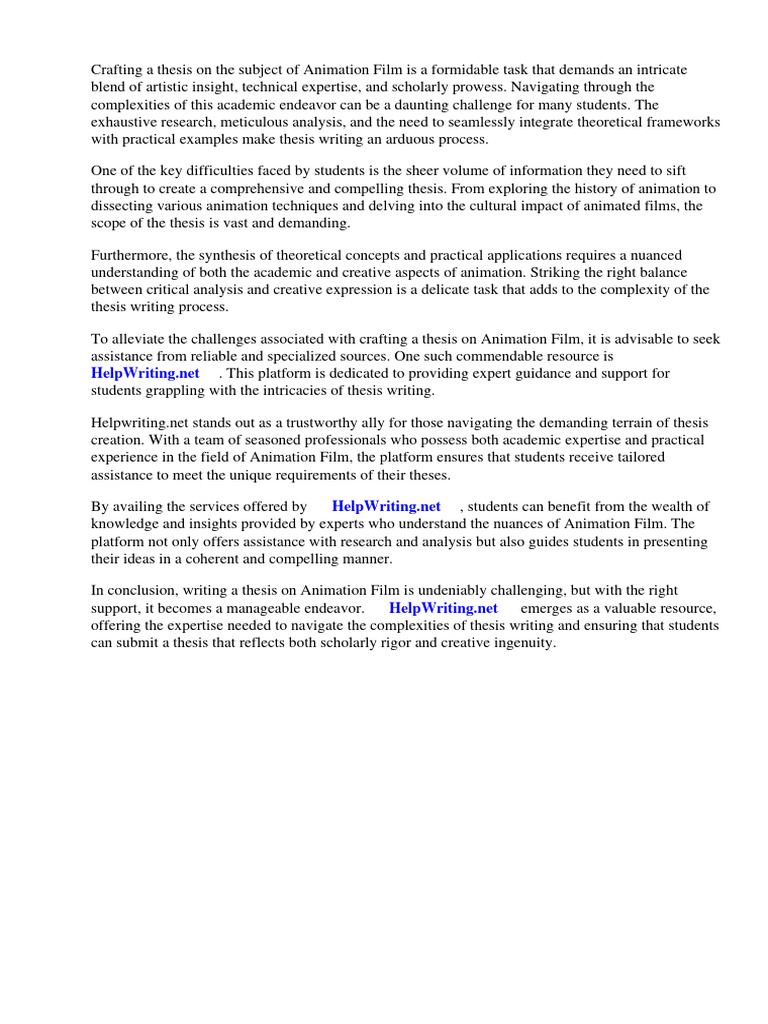 Thesis Animation Film | PDF | Expert