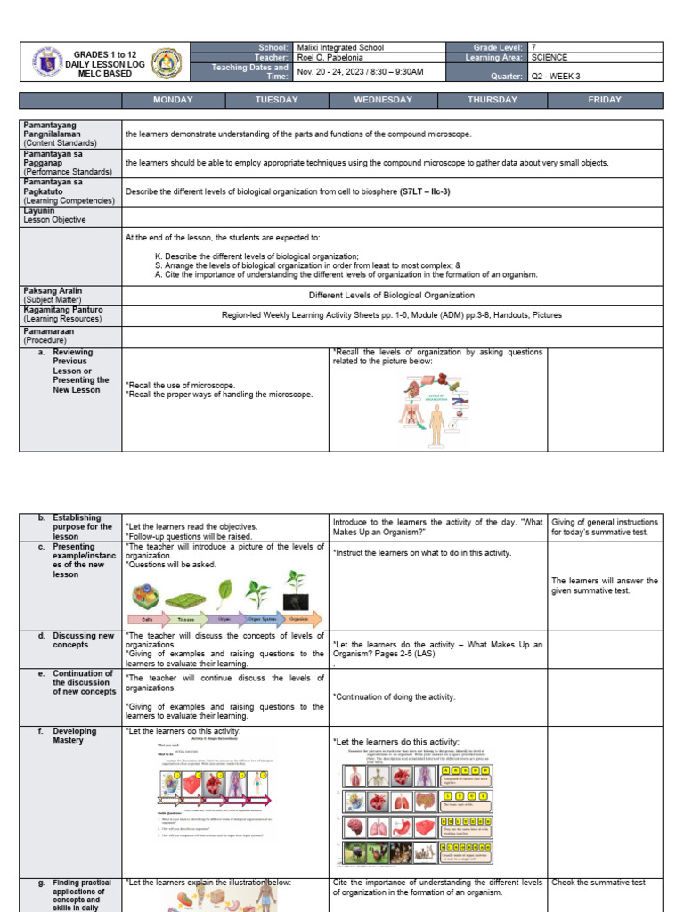 Week 3 - Science 7 | PDF