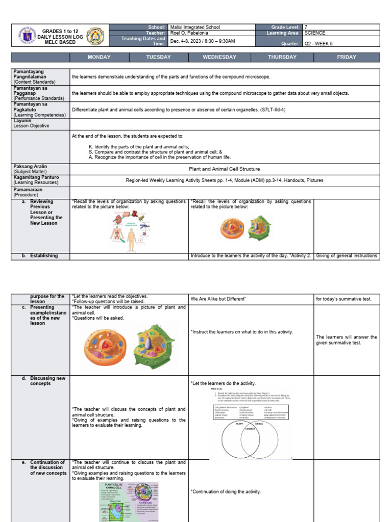 Week 5 - Science 7 | PDF