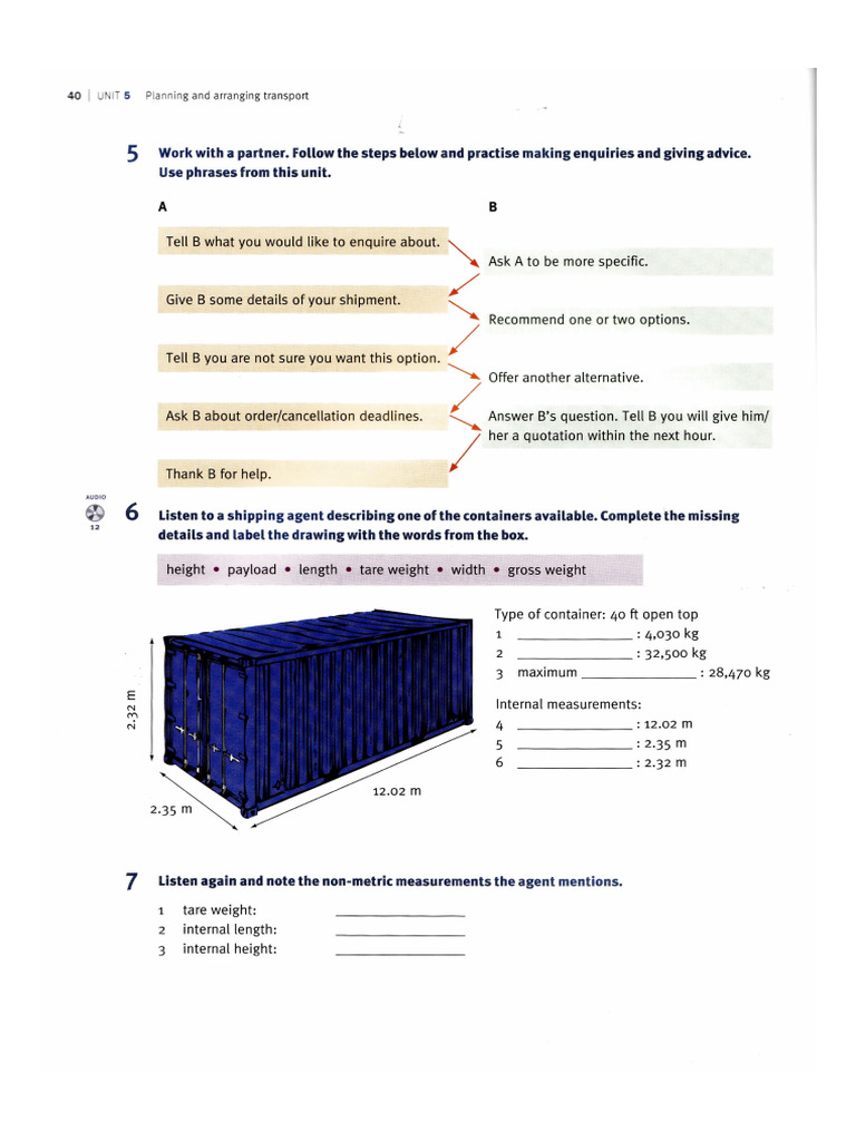 Unit 5 - Planning and Arranging Transport, P. 40-43 | PDF