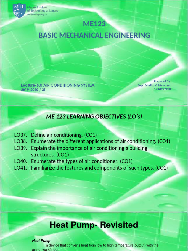 Lecture-6.0 Air Conditioning System | PDF
