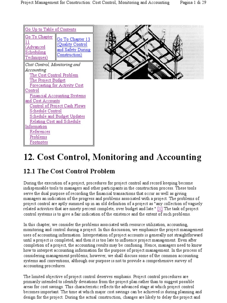Project Management For Construction - Cost Control, Monitoring and ...