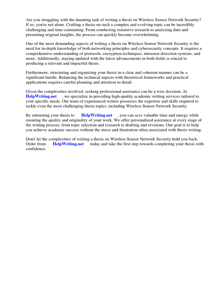 Wireless Sensor Network Security Thesis Pdf Computer Network Wireless Sensor Network