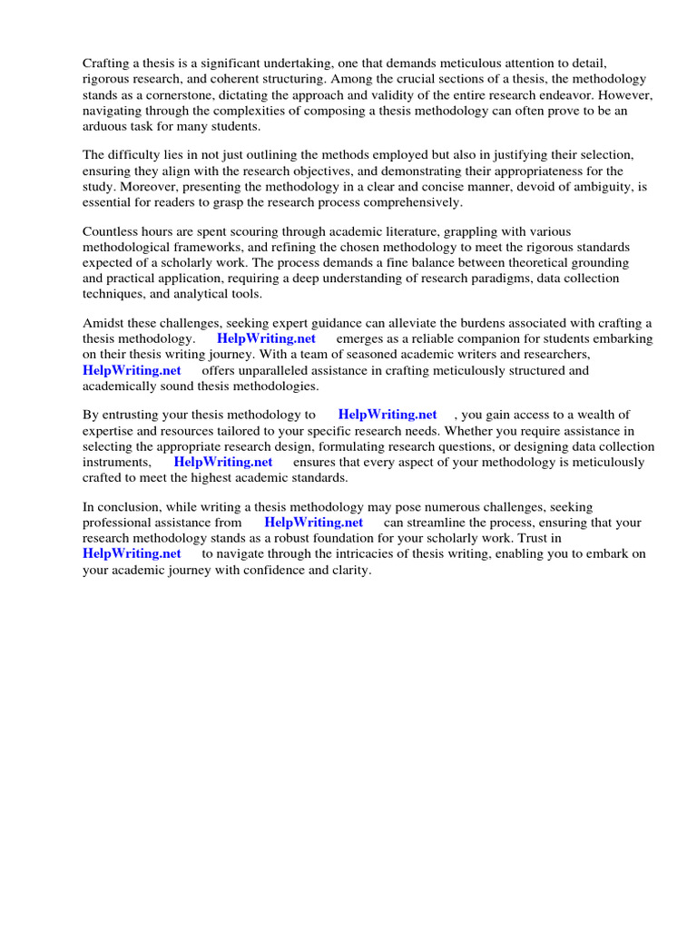 How to Write Thesis Methodology PDF | PDF | Methodology | Thesis