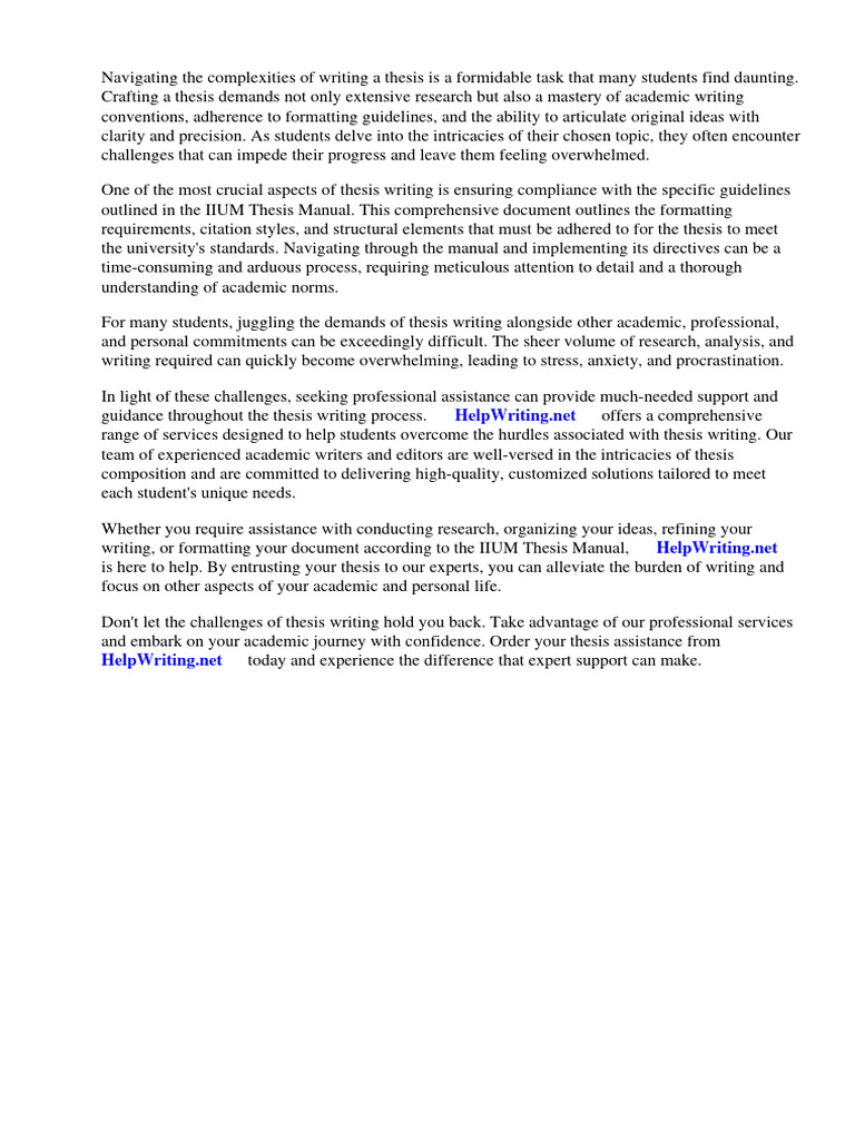 Iium Thesis Manual | PDF Iium Thesis Manual | PDF