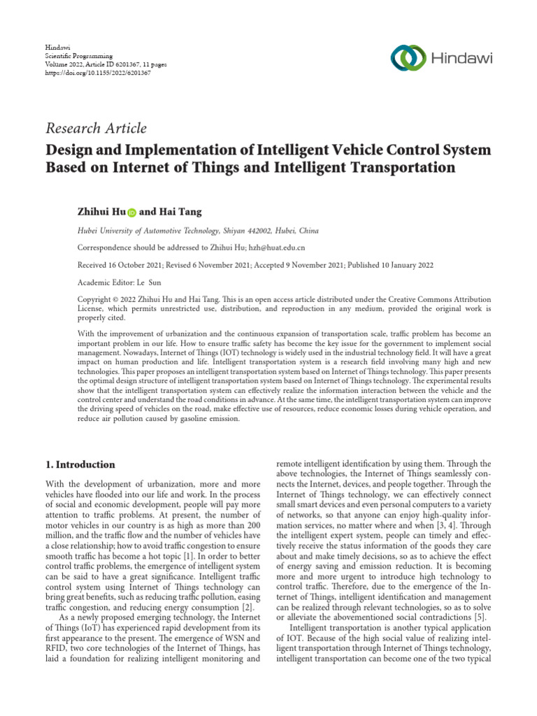 Research Article | PDF | Computer Network | Internet Of Things