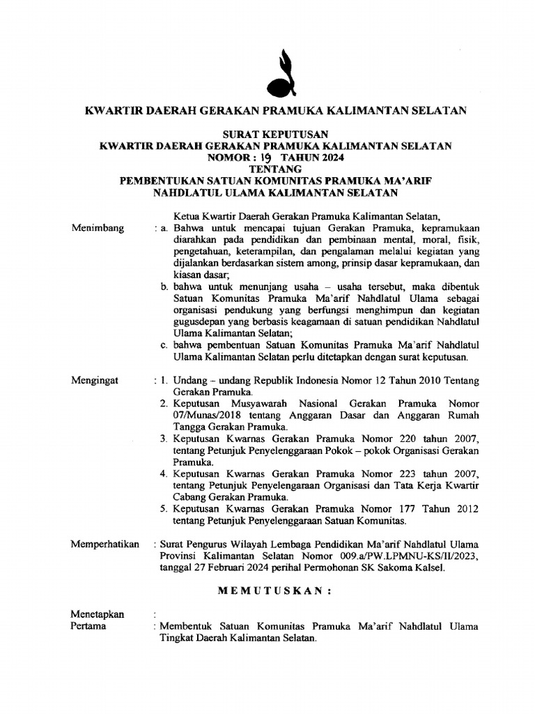 SK Sako Ma'arif NU Kalsel | PDF