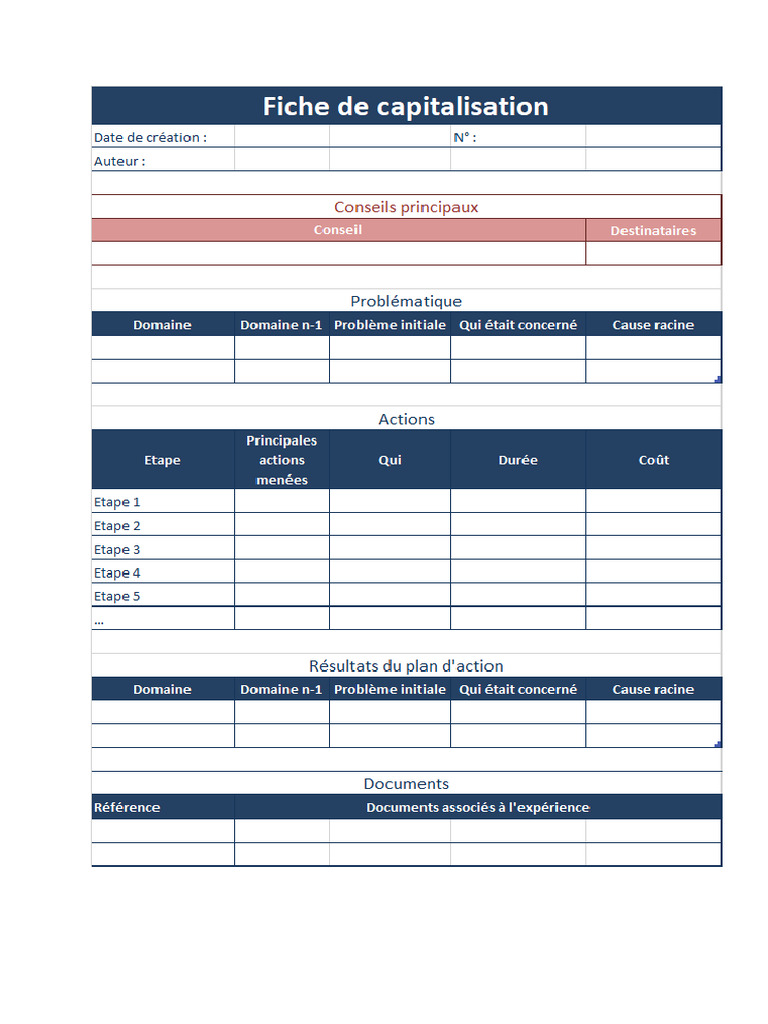 Fiche Capitalisation Fin Projet | PDF