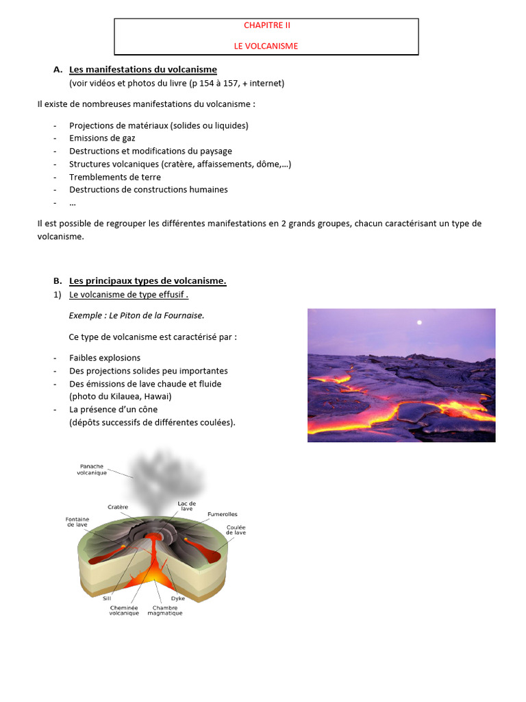 Manifestations du Volcanisme | PDF