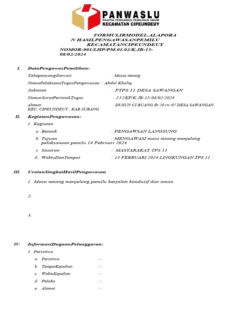 LHP Ptps 02 Sawangan 13 Feb 2024 | PDF