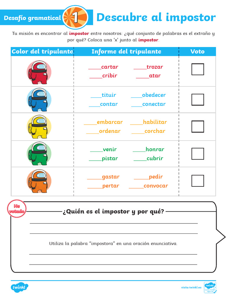Es SL 2548421 Fichas de Actividad Descubre Al Impostor Ortografia 4 ...