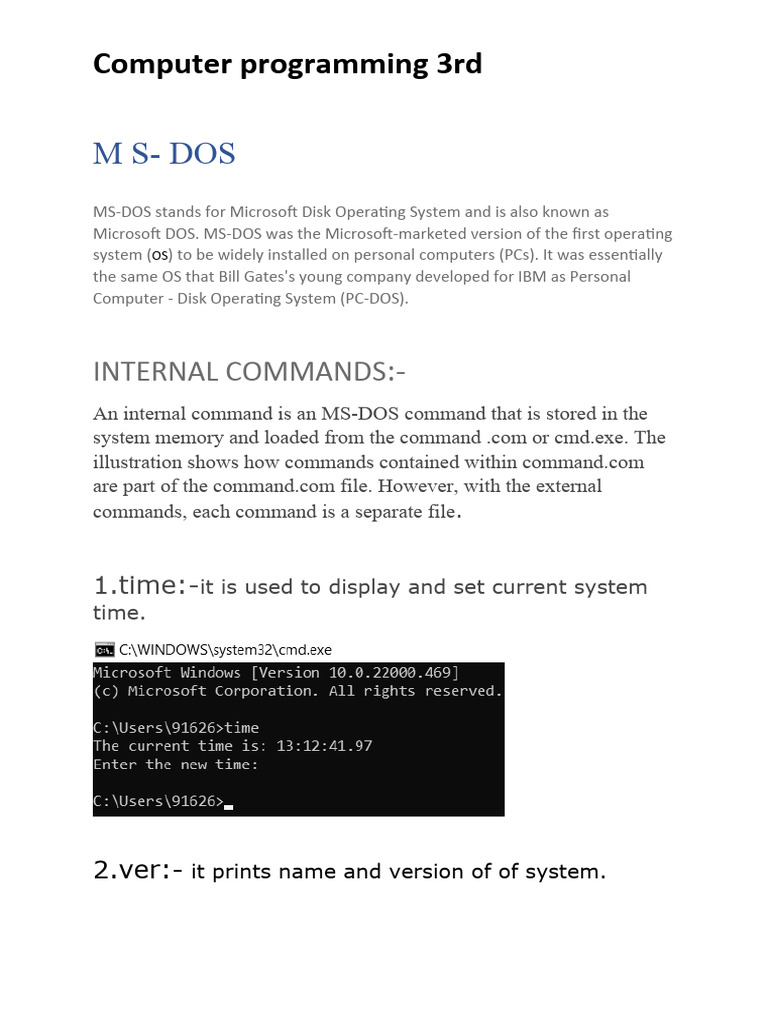 Ms Internal Commands 07 | PDF