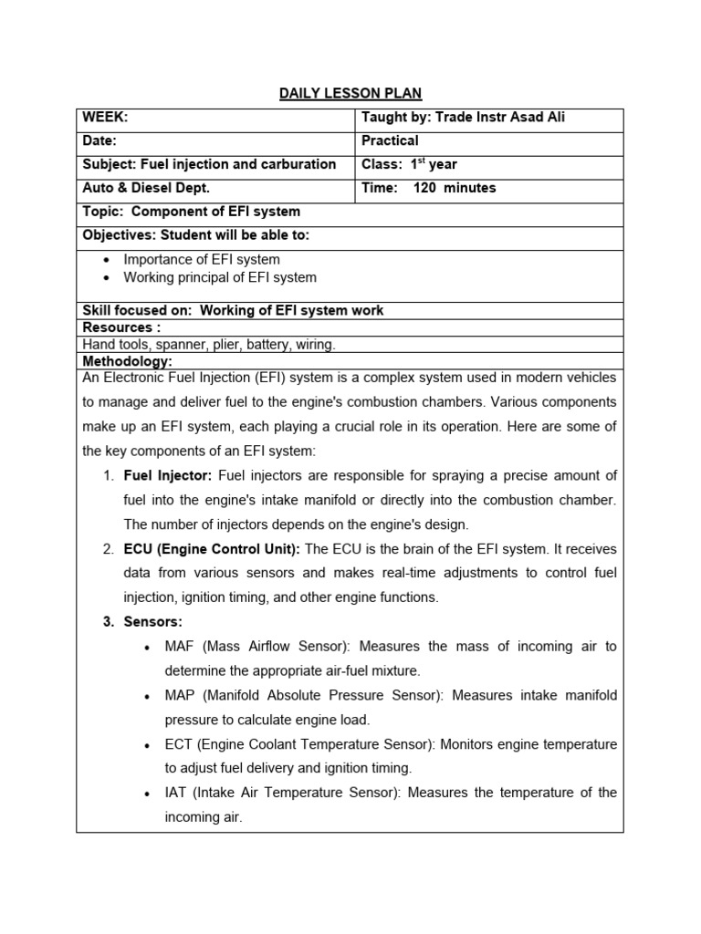 13 Identify Componenet of EFI | PDF | Fuel Injection | Throttle