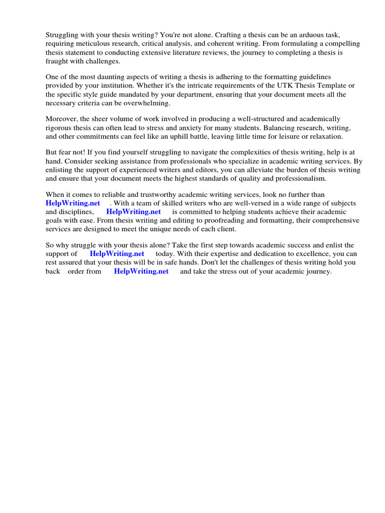 Utk Thesis Template | PDF | Career & Growth