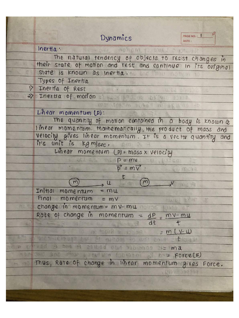 Dynamics Notes | PDF
