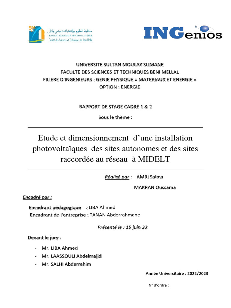 Raport Stage Fin Dannée | PDF