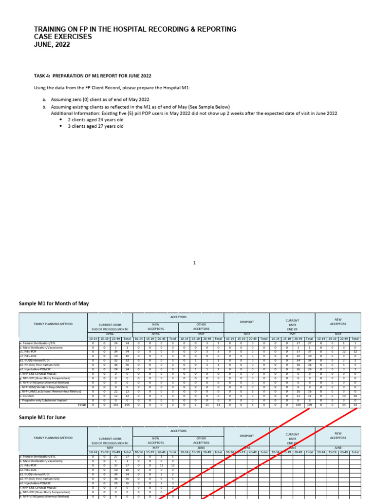 June 2022 Hospital M1 Report Guide | PDF